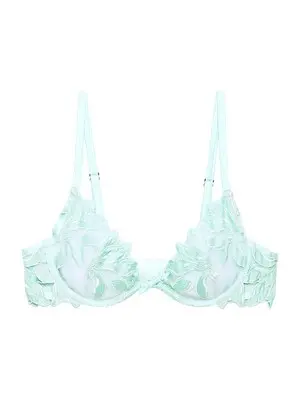 FLEUR DU MAL Lace Plunge Demi Bra Spearmint