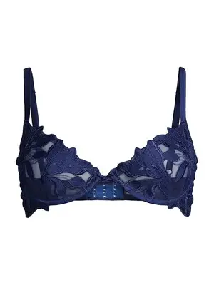 FLEUR DU MAL Lace Plunge Demi Bra Starry Blue