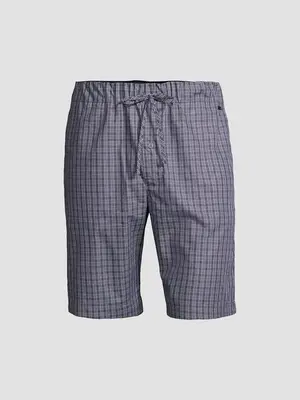 Hanro Woven Cotton Shorts - Grey Check