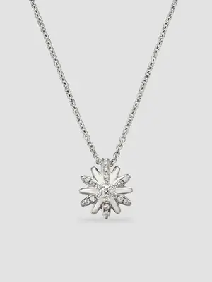 David Yurman Petite Starburst Pendant Necklace In Sterling Silver With Diamonds, 10.5mm Diamond