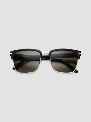 TOM FORD River 57mm Square Sunglasses - Black