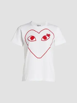 Play Comme Des Garcon Large Heart Graphic T-shirt White