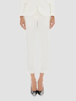 Alexander McQueen Leaf Crepe Cigarette Trousers