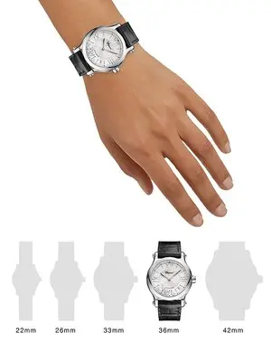 Chopard Happy Sport Diamond & Alligator-strap Watch