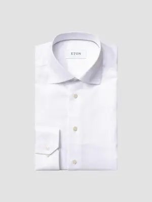 Eton Contemporary-fit Twill Dress Shirt White
