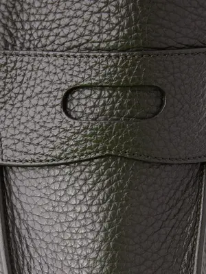 John Lobb Thorne Pebble-grained Leather Penny Loafers - Dark Brown