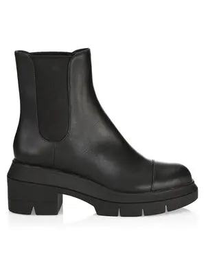 STUART WEITZMAN Women's Norah Lug-Sole Chelsea Boots - Seashell - Size 8.5 - Seashell  Black