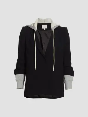 Cinq À Sept Khloe Hooded Blazer Black Heather Grey