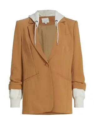Cinq À Sept Khloe Hooded Blazer Cinnamon Oatmeal