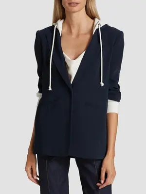 Cinq À Sept Khloe Hooded Blazer - Navy Ivory