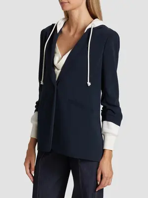 Cinq À Sept Khloe Hooded Blazer - Navy Ivory