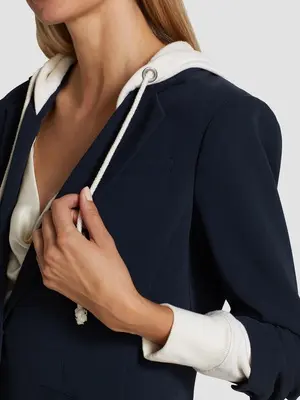 Cinq À Sept Khloe Hooded Blazer - Navy Ivory