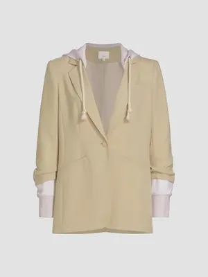 Cinq À Sept Khloe Hooded Blazer Plaster White