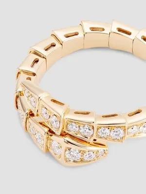 BVLGARI Serpenti Viper 18k Yellow & Diamond Wrap Ring