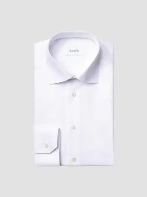 Eton Contemporary-fit Diagonal Stripe Dress Shirt - White
