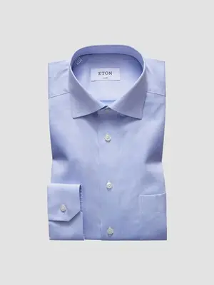 Eton Classic-fit Twill Dress Shirt - Blue