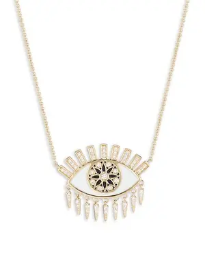 SYDNEY EVAN 14k Yellow & Diamond Kaleidoscope Eye Pendant Necklace - Gold