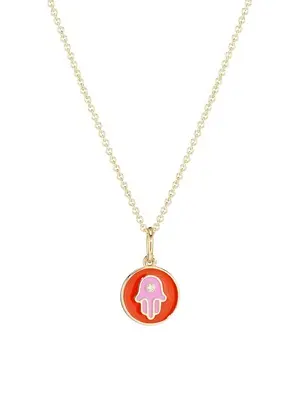 SYDNEY EVAN 14k Diamond & Enamel Hamsa Pendant Necklace - Multi
