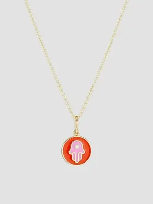 SYDNEY EVAN 14k Diamond & Enamel Hamsa Pendant Necklace - Multi
