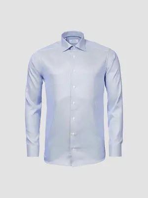Eton Contemporary-fit Houndstooth Dress Shirt - Blue