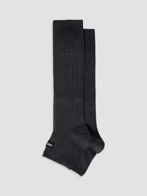 Miu Miu Silk Knee-high Socks - Grey