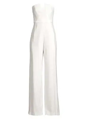Black Halo Women's Lena Strapless Jumpsuit - Navy Crystal
