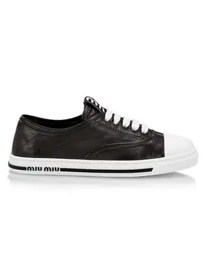 Miu Miu Leather Sneakers Nero