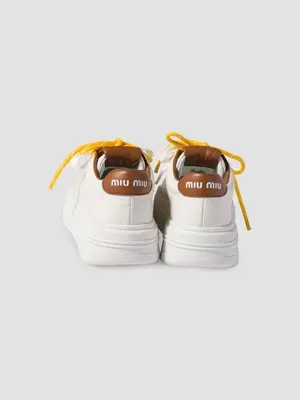 Miu Miu Leather Sneakers - White Yellow