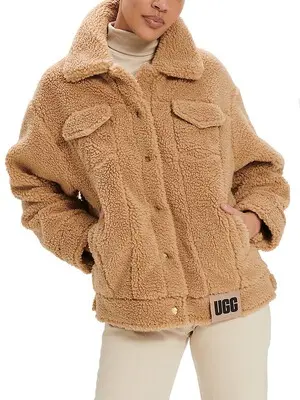 UGG Frankie Faux Shearling Trucker Jacket Camel