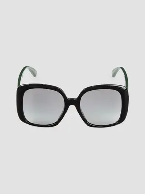 Gucci 56mm Rectangular Sunglasses - Black