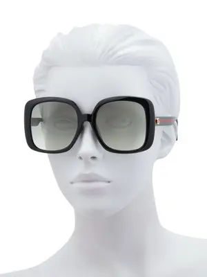 Gucci 56mm Rectangular Sunglasses