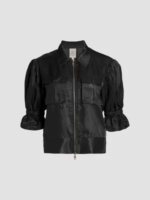 Cinq À Sept Holly Puff-sleeve Utility Jacket - Black
