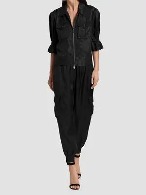 Cinq À Sept Holly Puff-sleeve Utility Jacket - Black
