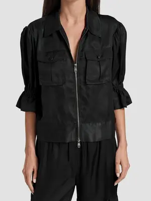 Cinq À Sept Holly Puff-sleeve Utility Jacket - Black