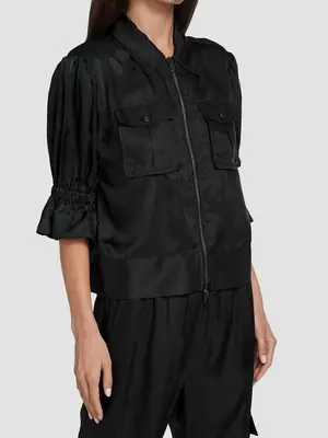 Cinq À Sept Holly Puff-sleeve Utility Jacket - Black
