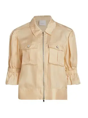 Cinq À Sept Holly Puff-sleeve Utility Jacket Dune