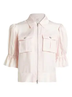 Cinq À Sept Holly Puff-sleeve Utility Jacket Icy Pink