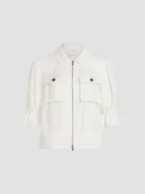 Cinq À Sept Holly Puff-sleeve Utility Jacket Ivory