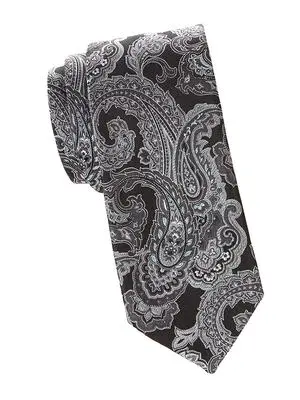 Eton Paisley Silk Tie - Black