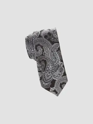 Eton Paisley Silk Tie - Black