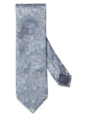 Eton Paisley Silk Tie - Blue