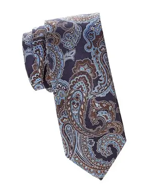 Eton Paisley Silk Tie - Navy