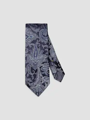 Eton Paisley Silk Tie - Navy