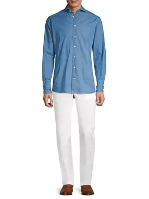 Eton Contemporary-fit Chambray Soft Casual Shirt