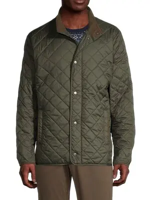 Peter Millar Suffolk Quilted Travel Coat - Olive