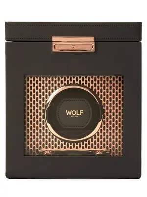 Wolf Axis Single Watch Winder With Storage - Copper