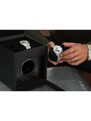 Wolf Axis Single Watch Winder With Storage - Powder Coat