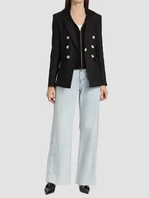 Veronica Beard Uptown Merino Wool & Cashmere Dickey - Black