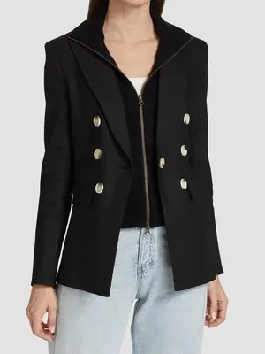Veronica Beard Uptown Merino Wool & Cashmere Dickey - Black