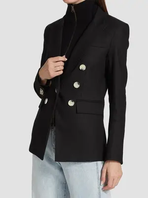 Veronica Beard Uptown Merino Wool & Cashmere Dickey - Black